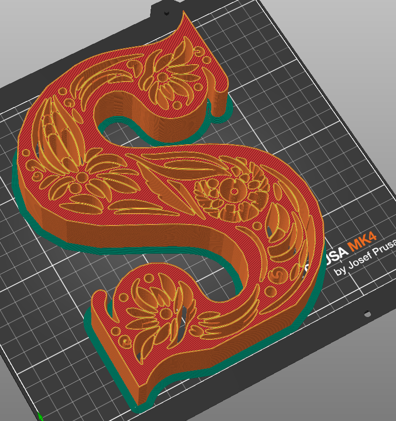 standing initial: letter S by Nina Máčová | Download free STL model ...