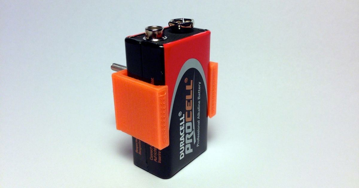 9V Battery clip by ralbertini | Download free STL model | Printables.com