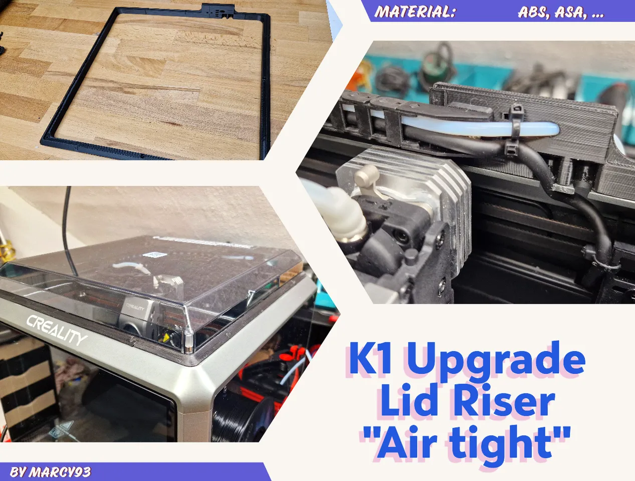 Creality K1c Upgrade Top lid riser - Air tight by Marcy93 | Download ...