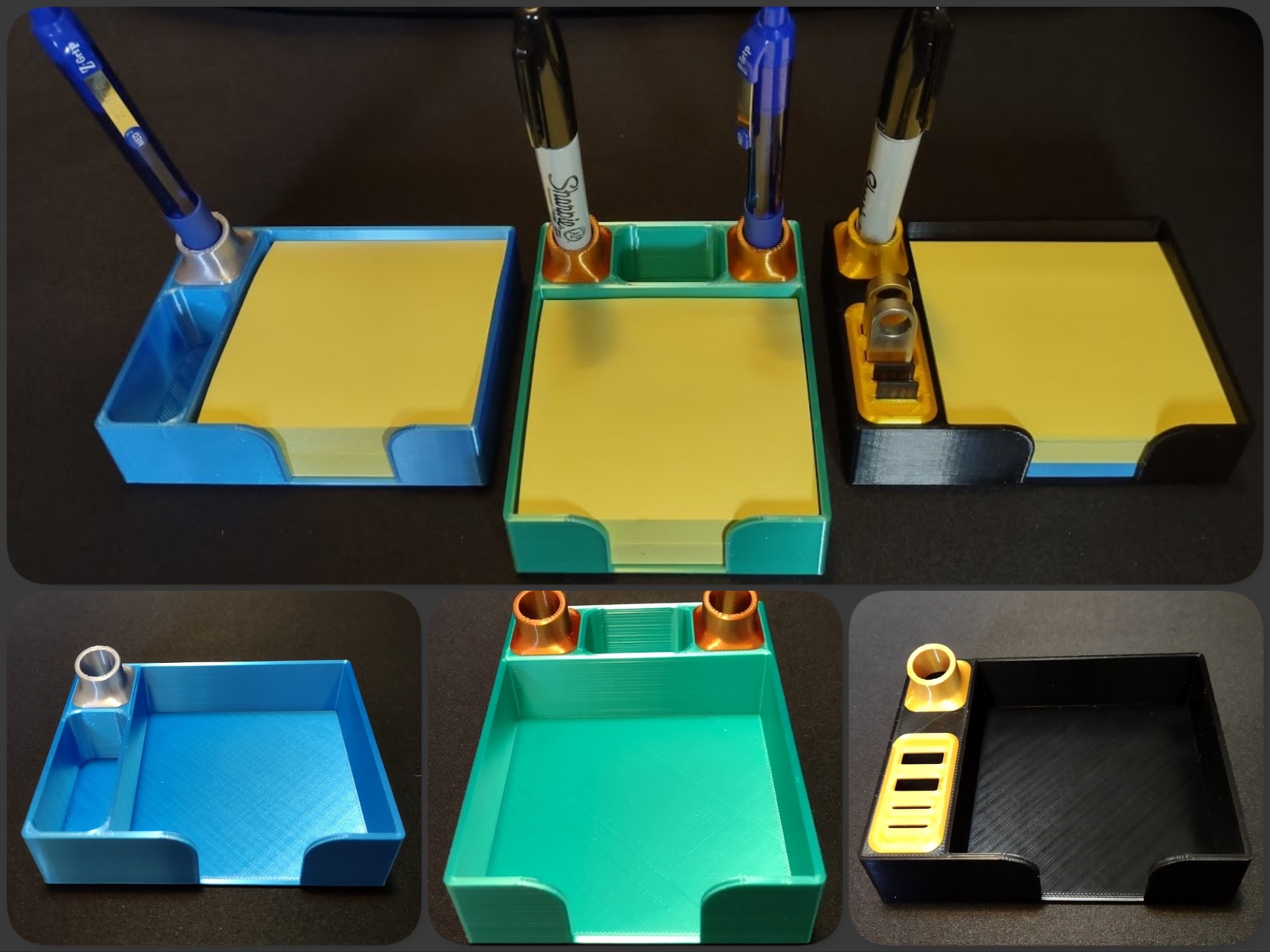 Sticky Note & Pen Holder by JPM Designs | Download free STL model ...