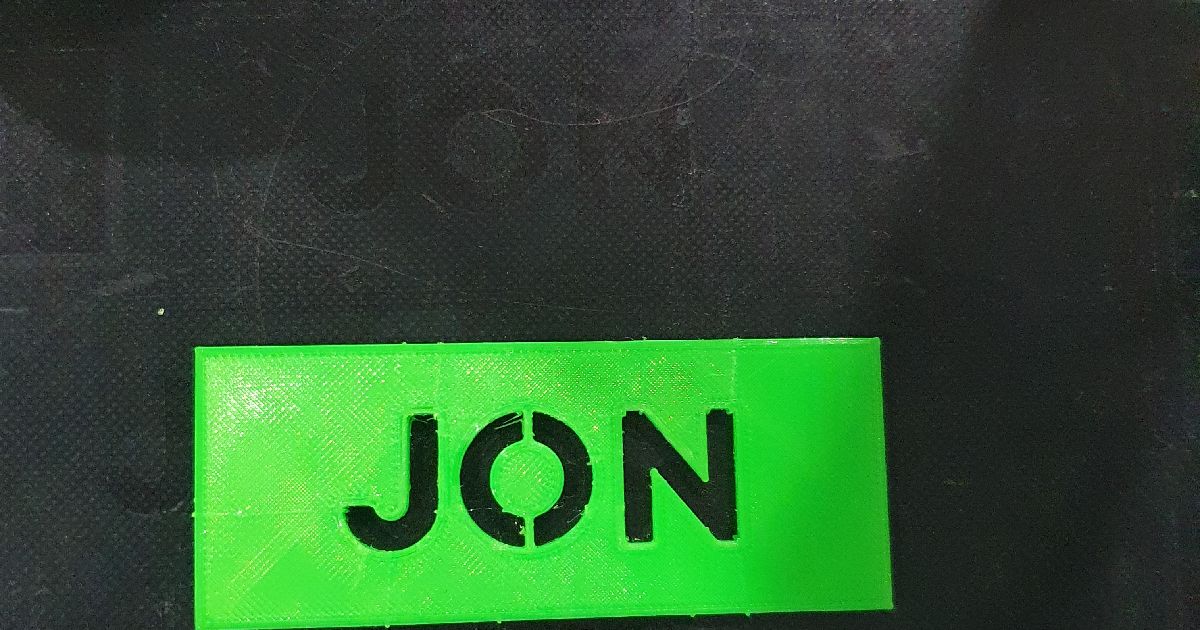 Simple name Stencil: Jon by Spannerdriver | Download free STL model | Printables.com