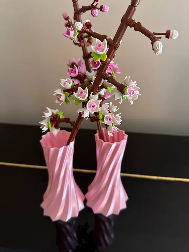Slim Vase designed for Lego Cherry Blossom Set (and real flowers ...