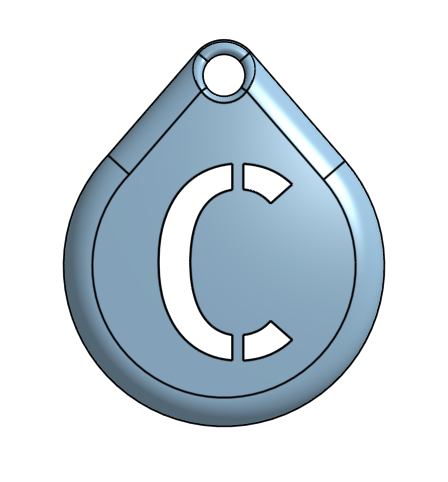 letter c name tag por luke | Descargar modelo STL gratuito | Printables.com