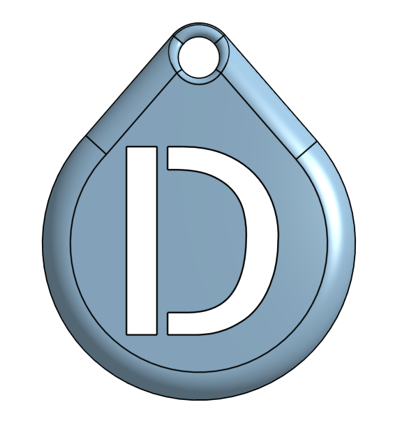 letter d name tag by luke | Download free STL model | Printables.com