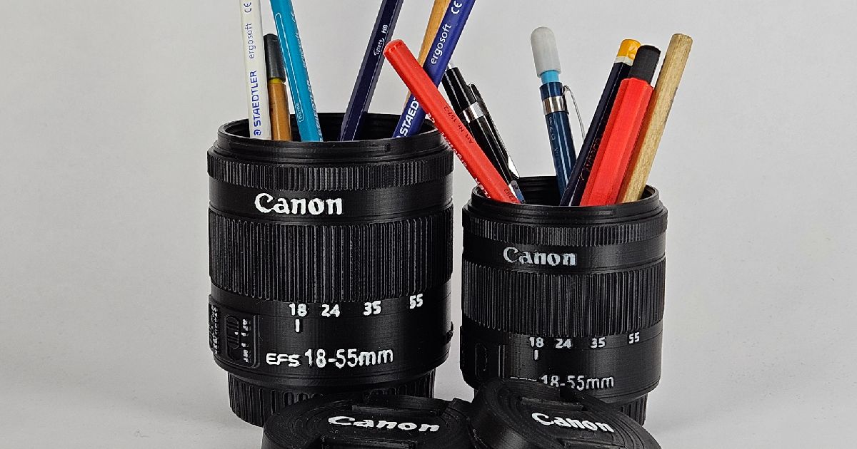 Canon Lens Container and Pen Holder by 3D Senju | Download free STL ...