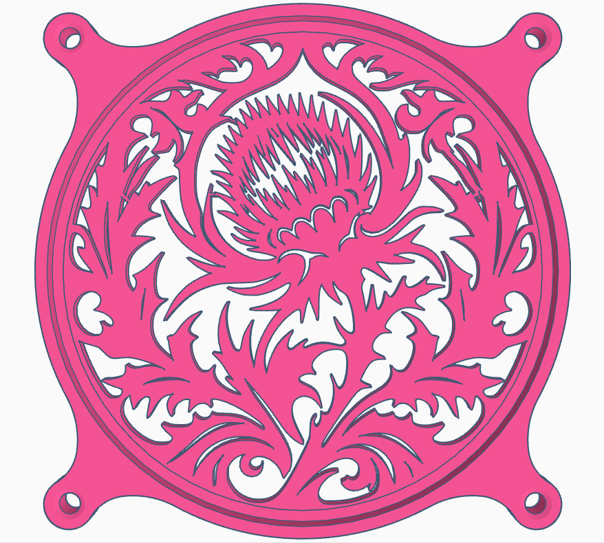 Fan cover: Blooming thistle (120 mm) by Nina Máčová | Download free STL ...