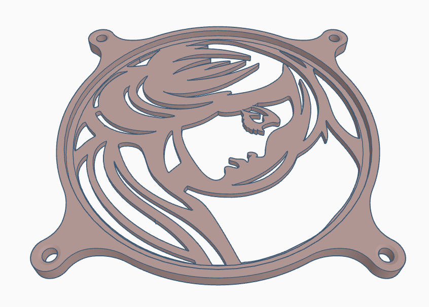 Fan cover: Her face (120 mm) by Nina Máčová | Download free STL model ...