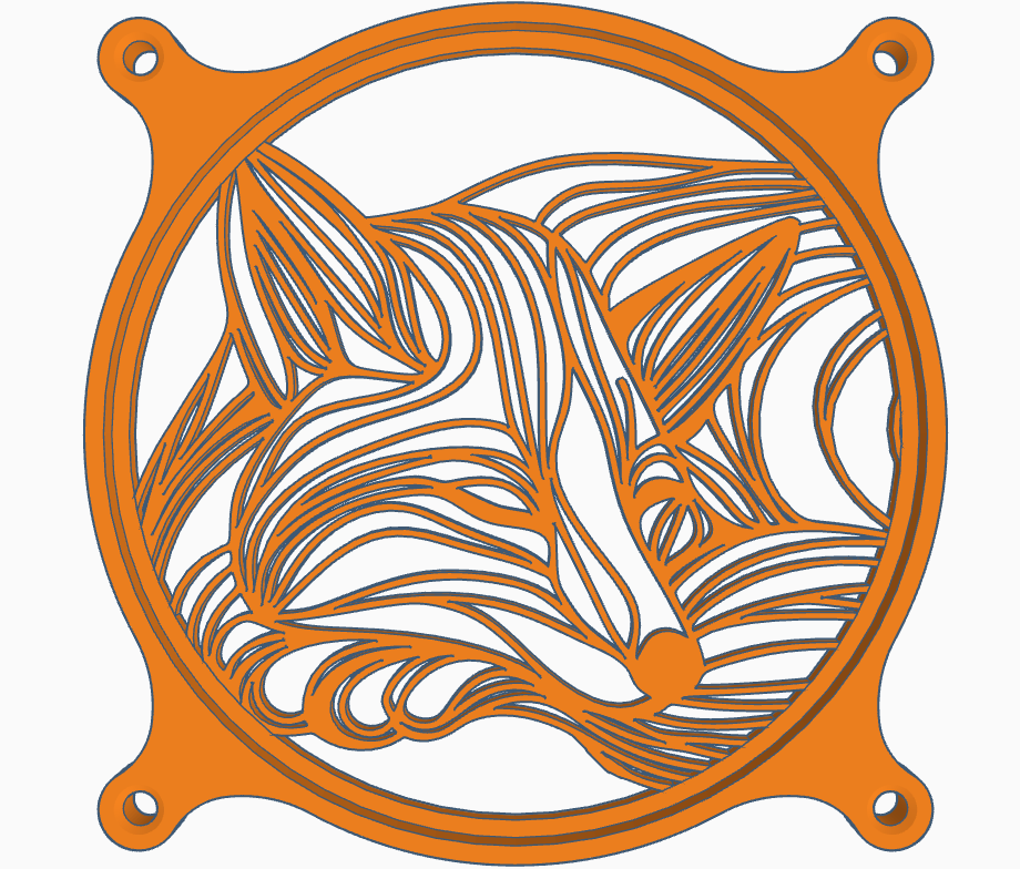 Fan cover: Sleeping fox (120 mm) by Nina Máčová | Download free STL ...
