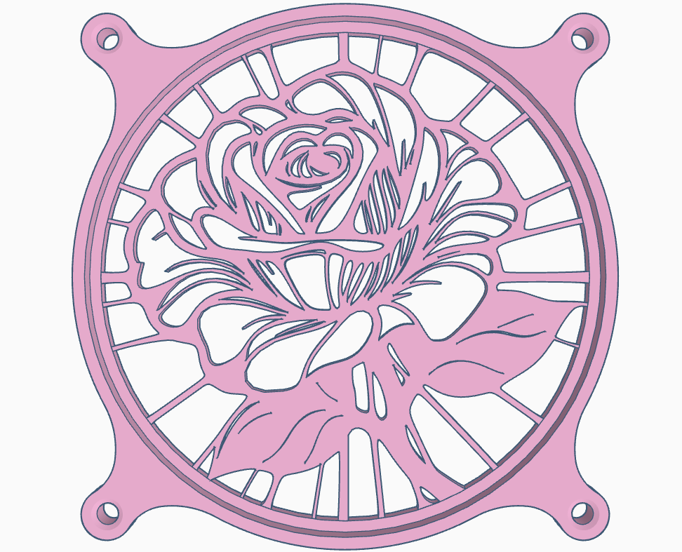 Fan cover: Rose with two leafs (120 mm) by Nina Máčová | Download free ...
