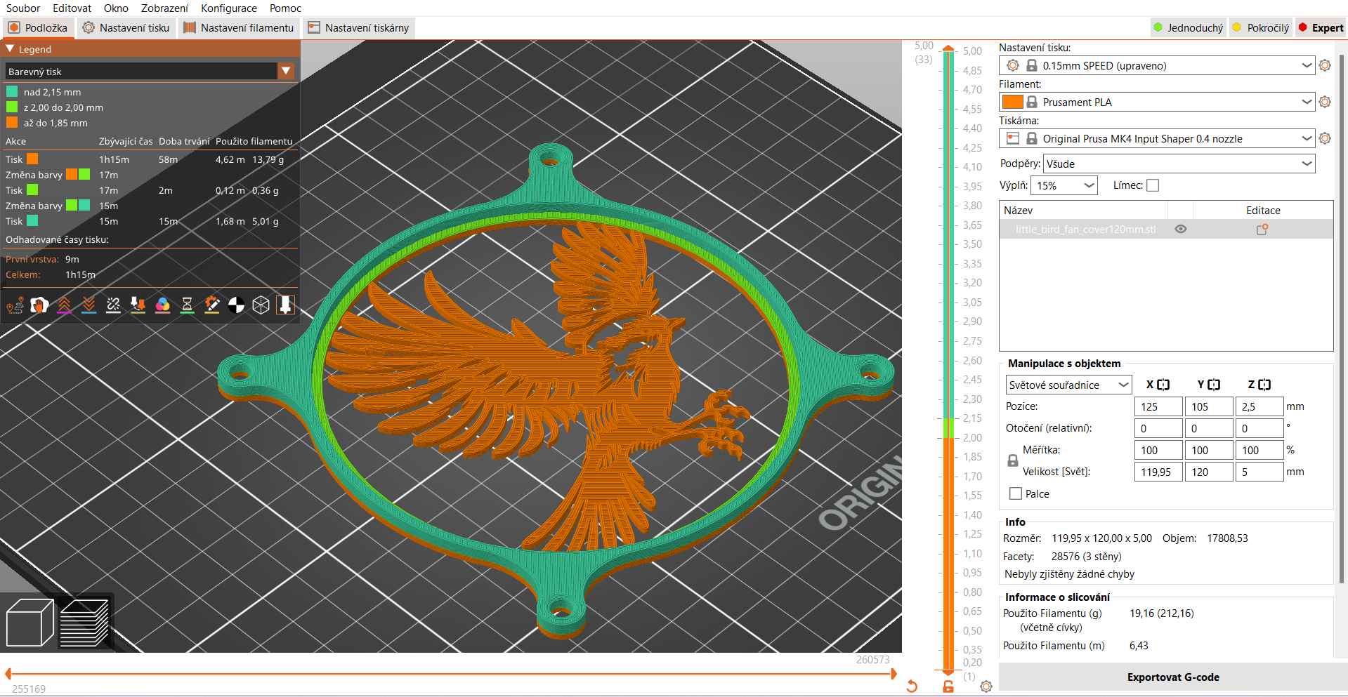 Fan cover: Little bird (120 mm) by Nina Máčová | Download free STL ...