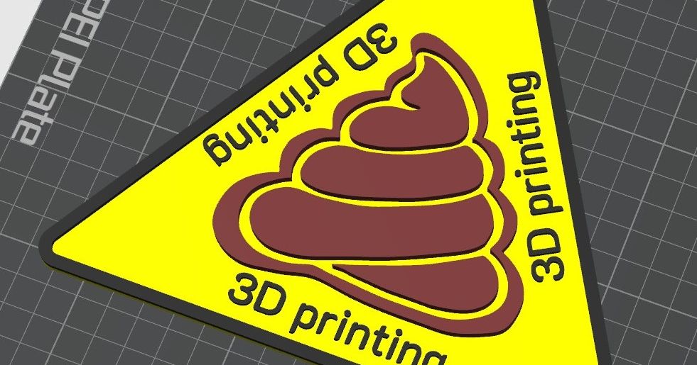 3D printer sign Funny - Turd / poop by R.deBrouwer | Download free STL ...