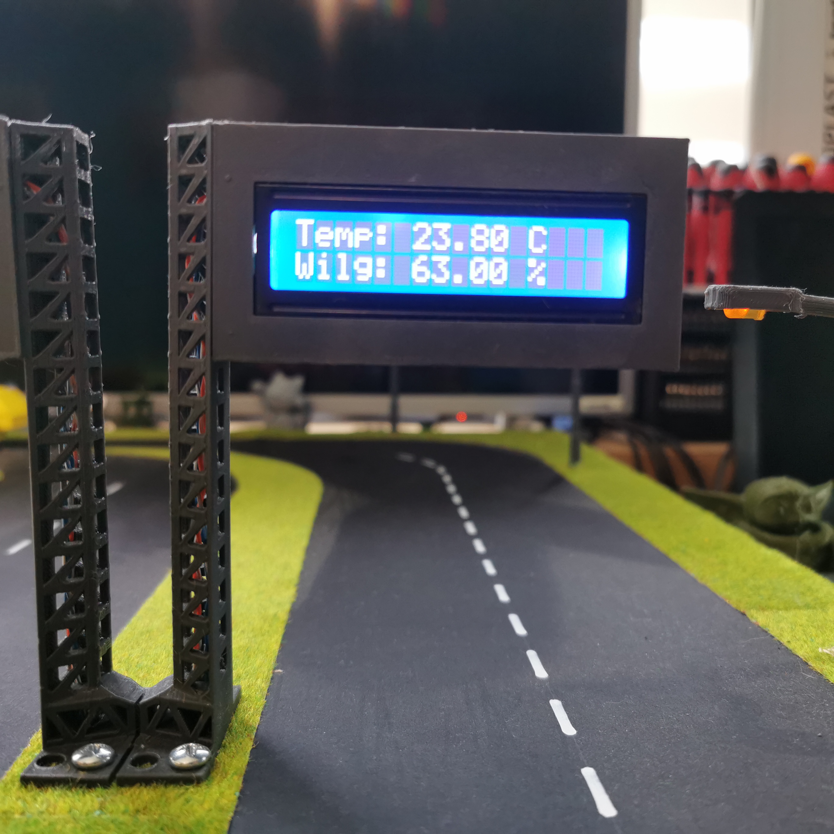 Road interactive road board for mockups (LCD 2x16) by monter3Dprinting ...