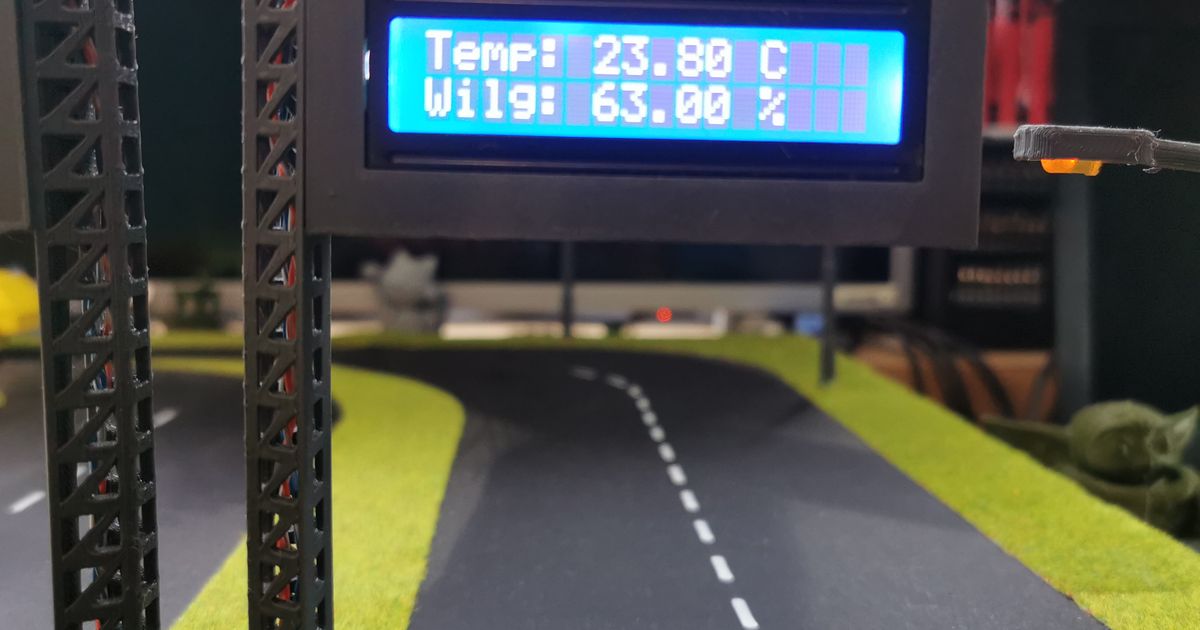 Road interactive road board for mockups (LCD 2x16) by monter3Dprinting ...