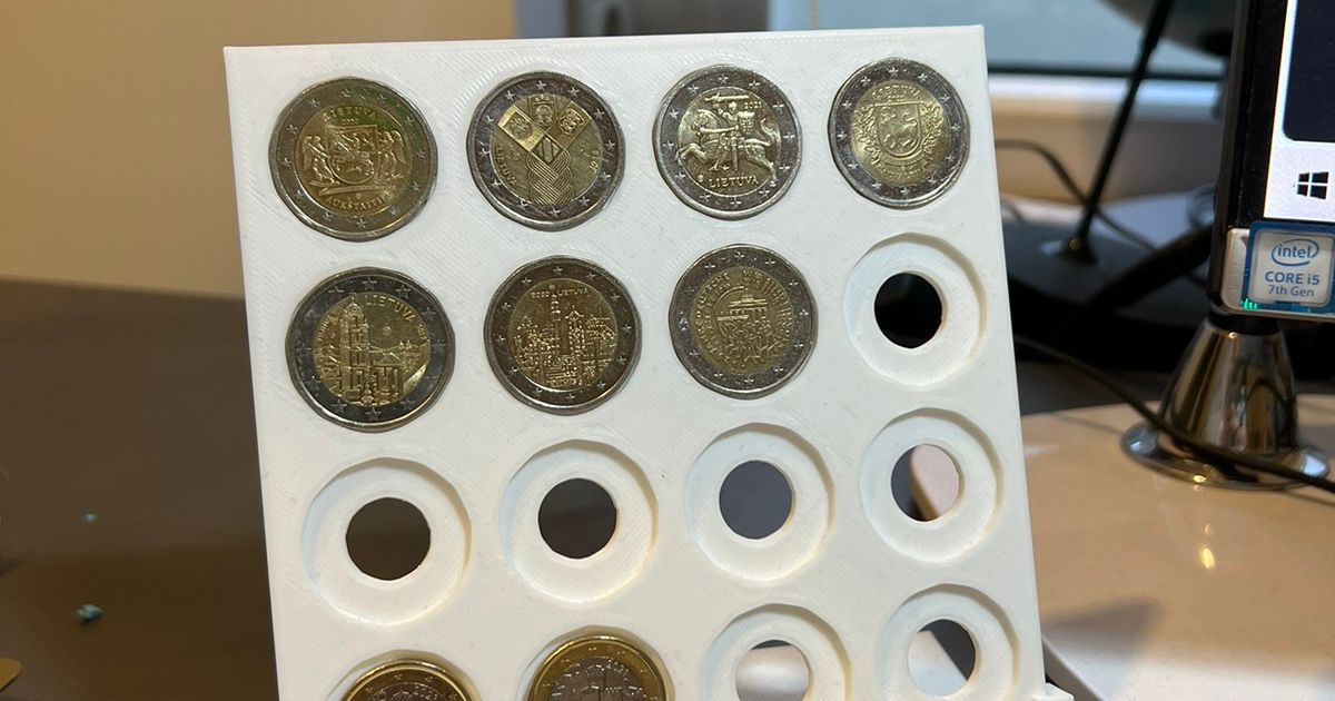 Coin stand for 16 2 euro coins by Kiprilionas 3d ponas | Download free ...