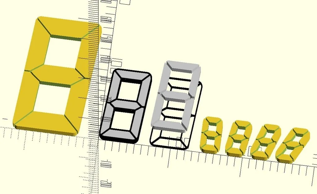 seven segment parametric OpenSCAD (7 segment) by Jiri Dobry | Download ...