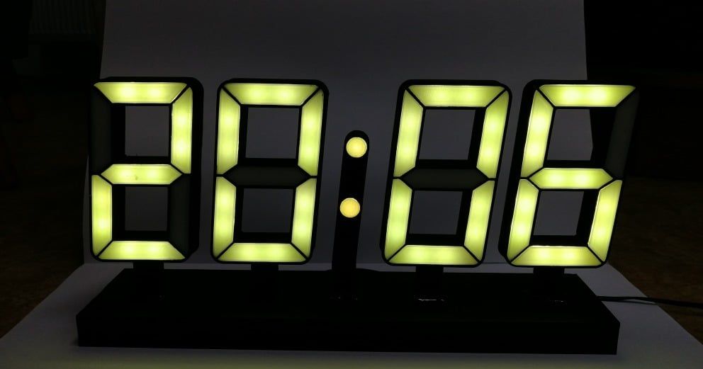 seven segment LED clock (ESP8266 + WS2812b) by Jiri Dobry | Download free STL model | Printables.com