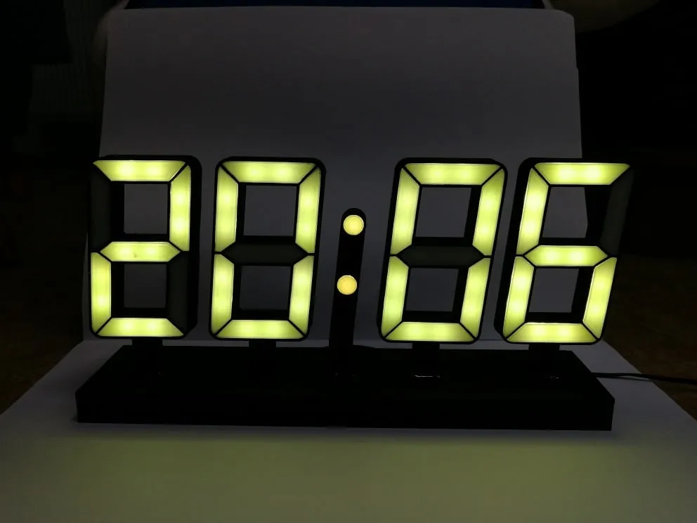 seven segment LED clock (ESP8266 + WS2812b) by Jiri Dobry | Download free STL model | Printables.com