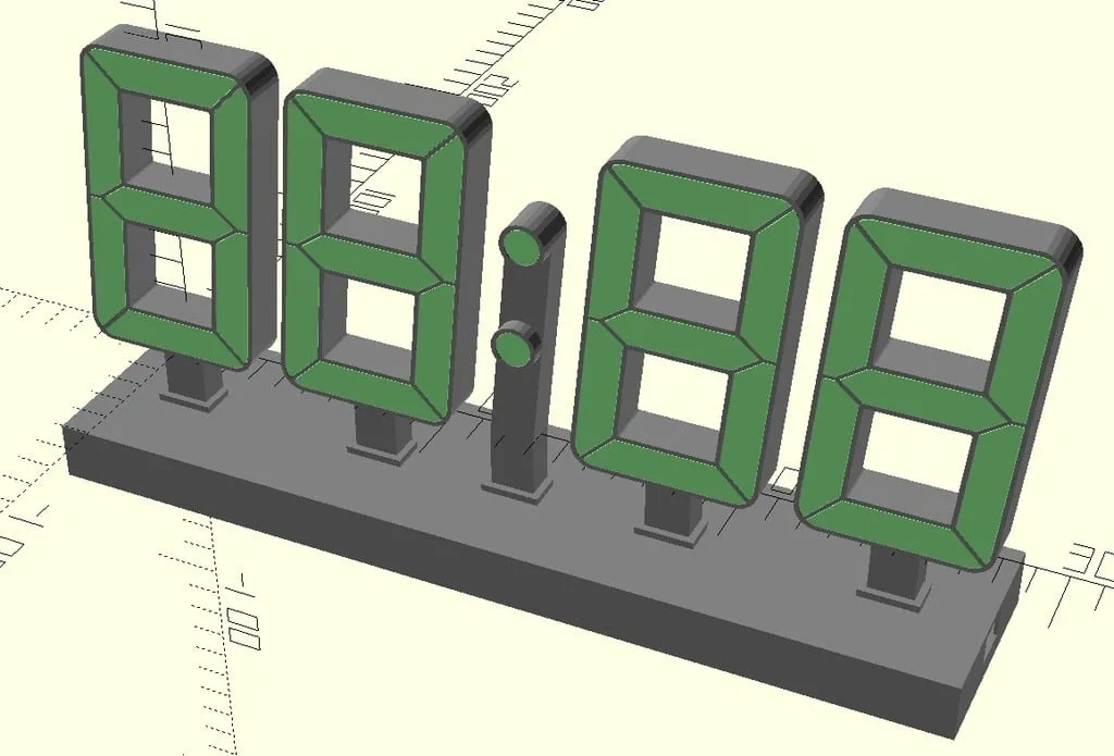 seven segment LED clock (ESP8266 + WS2812b) by Jiri Dobry | Download free STL model | Printables.com