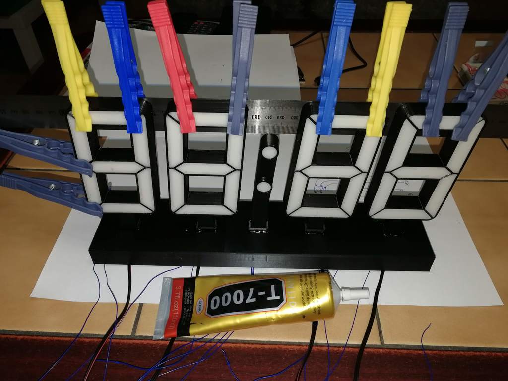 seven segment LED clock (ESP8266 + WS2812b) by Jiri Dobry | Download ...