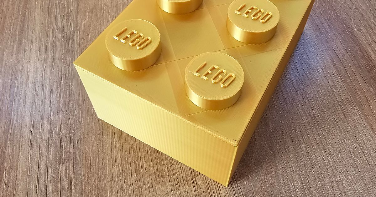 Golden lego brick storage by john nixon | Download free STL model ...