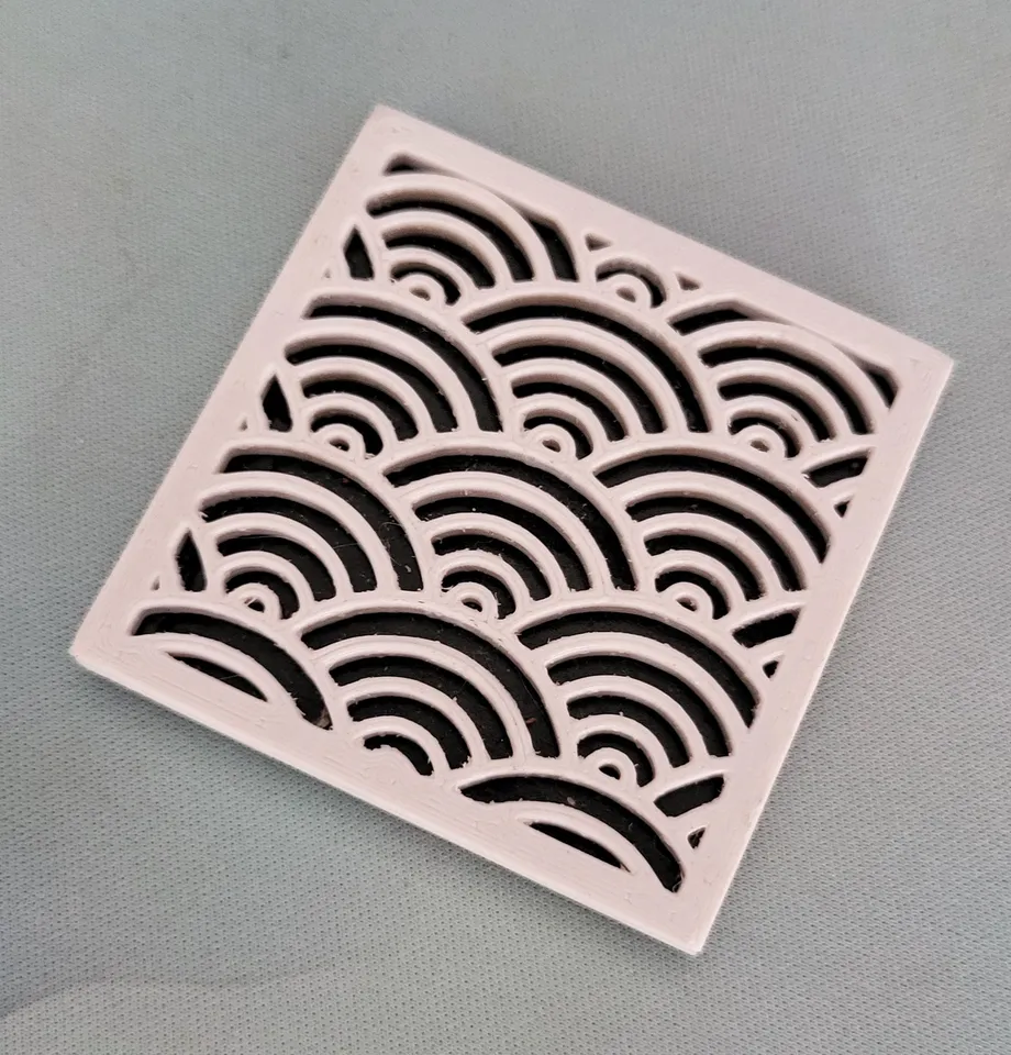 Japanese Fish Scale Pattern PAtch 5x5cm by Bluente | Download free STL ...