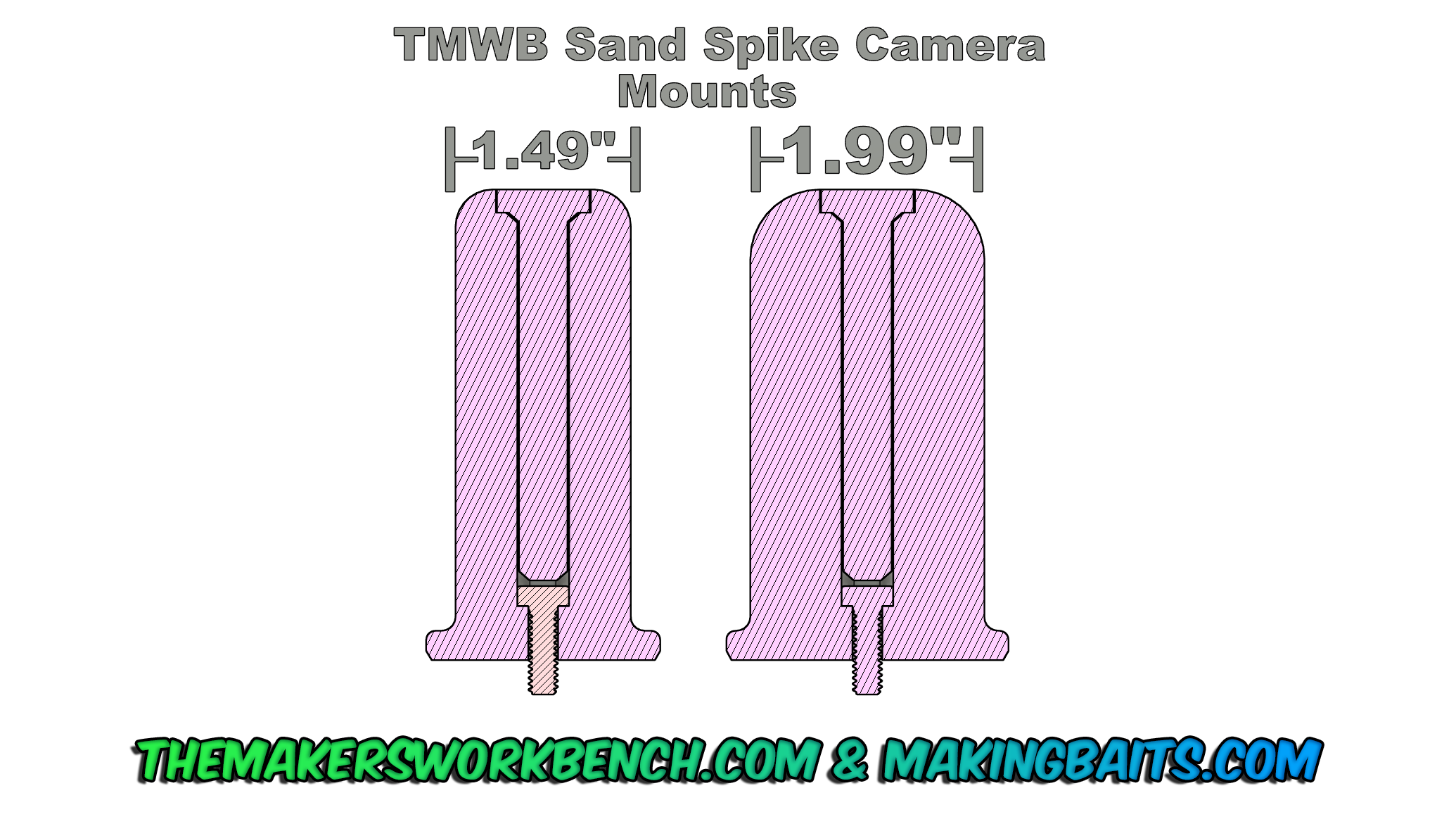 Sand Spike Camera Mount Insert - 1.5-in & 2-in with 1/4-20 Threads by ...