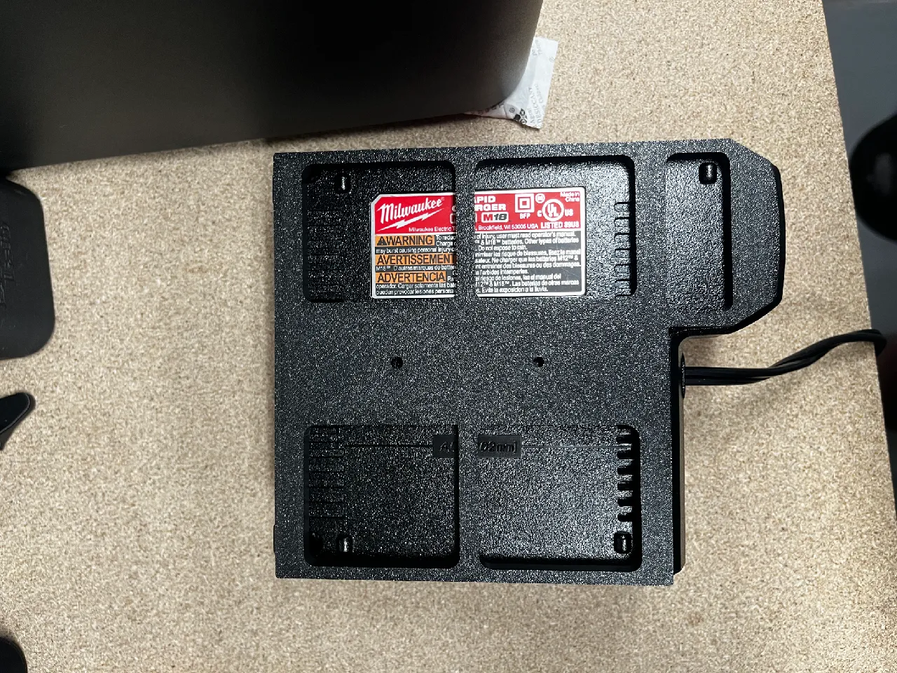 Stabilized Milwaukee M12/M18 Charger Wall Mount by Code_Craft ...