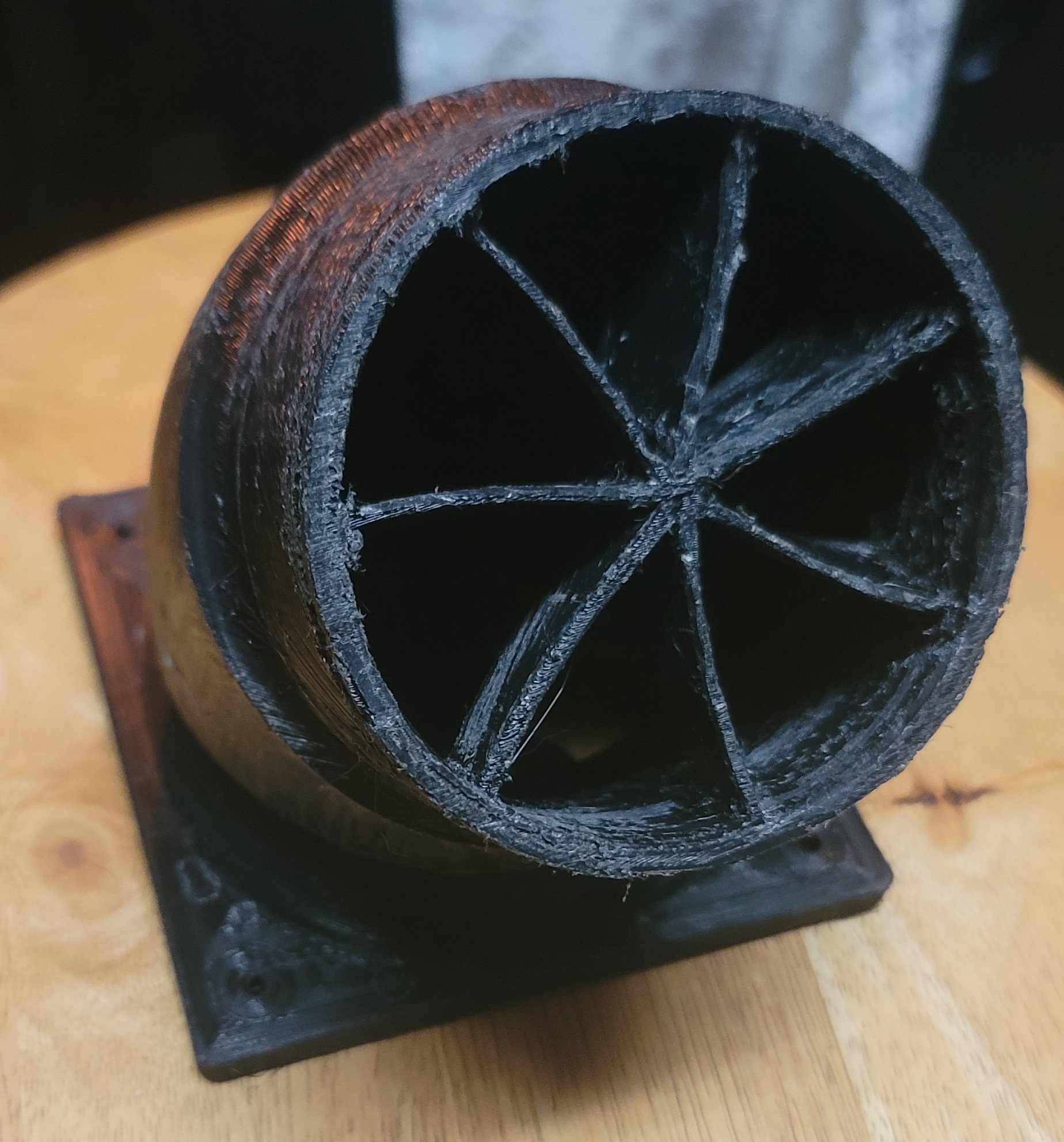 120 mm Case Fan to 4 Inch 45º elbow duct with internal fins (REMIX) by ...