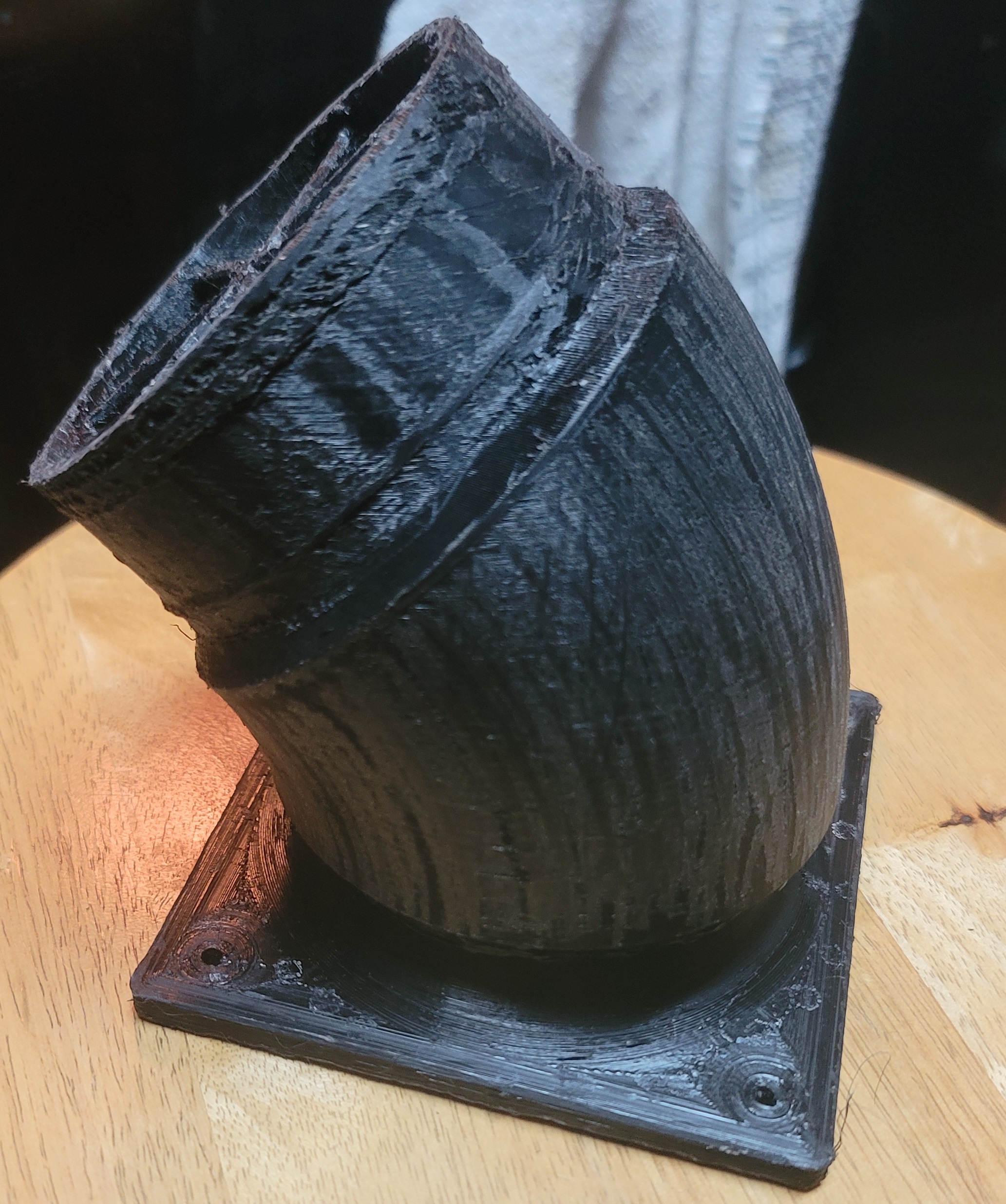 120 mm Case Fan to 4 Inch 45º elbow duct with internal fins (REMIX) by ...