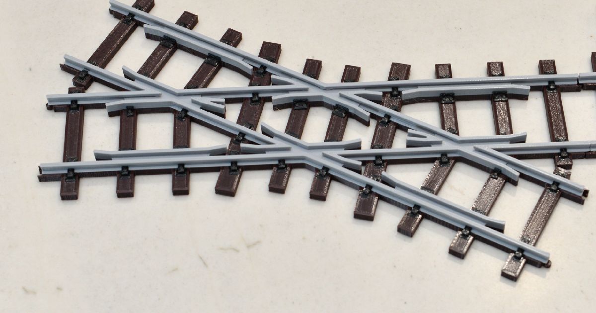 Gauge 1 Railroad Track Crossover Section by Ed Hume | Download free STL ...