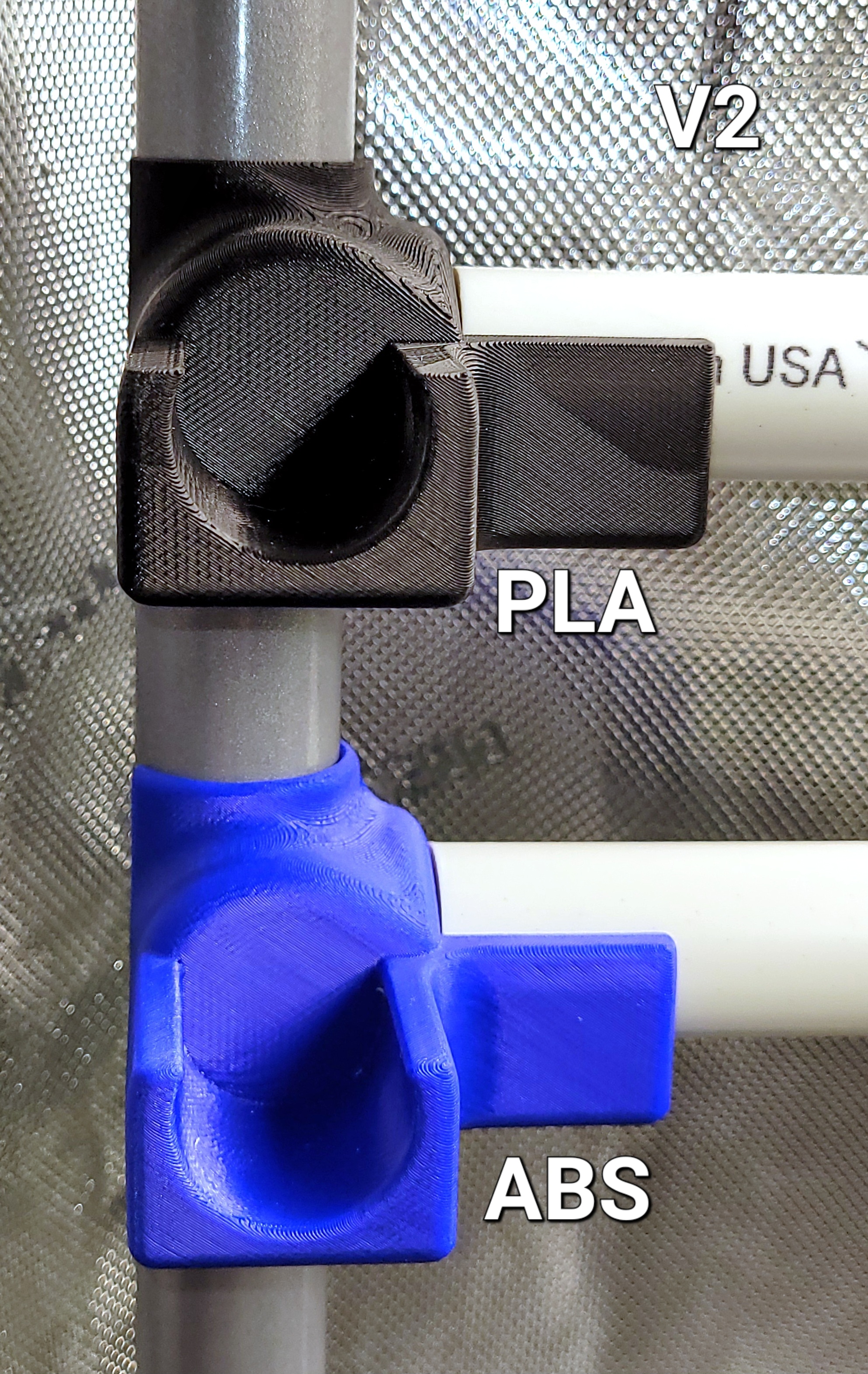 22 mm tent pole (AC Infinity) to 1/2" PVC holder for SCROG net by ...