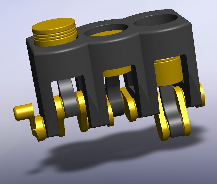 3 Cylinder Engine Block With Movable Pistons par Miha | Téléchargez ...