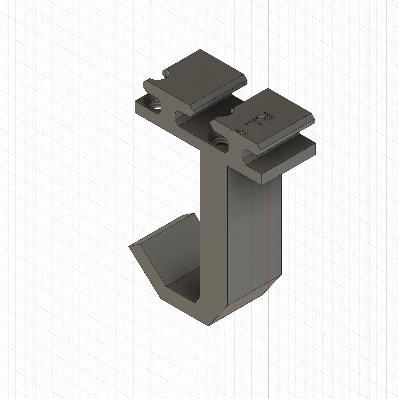 Hook For Modular Below Desk Rail Mounting System by R.L. 3D | Download ...