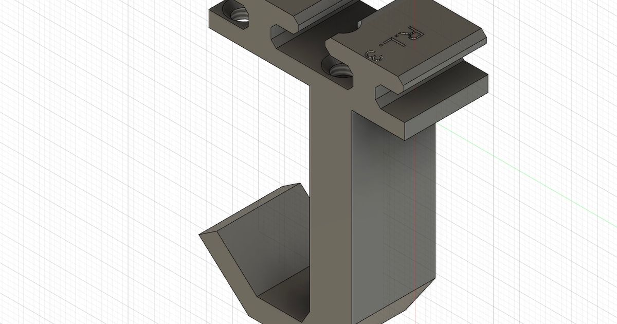 Hook For Modular Below Desk Rail Mounting System by R.L. 3D | Download ...