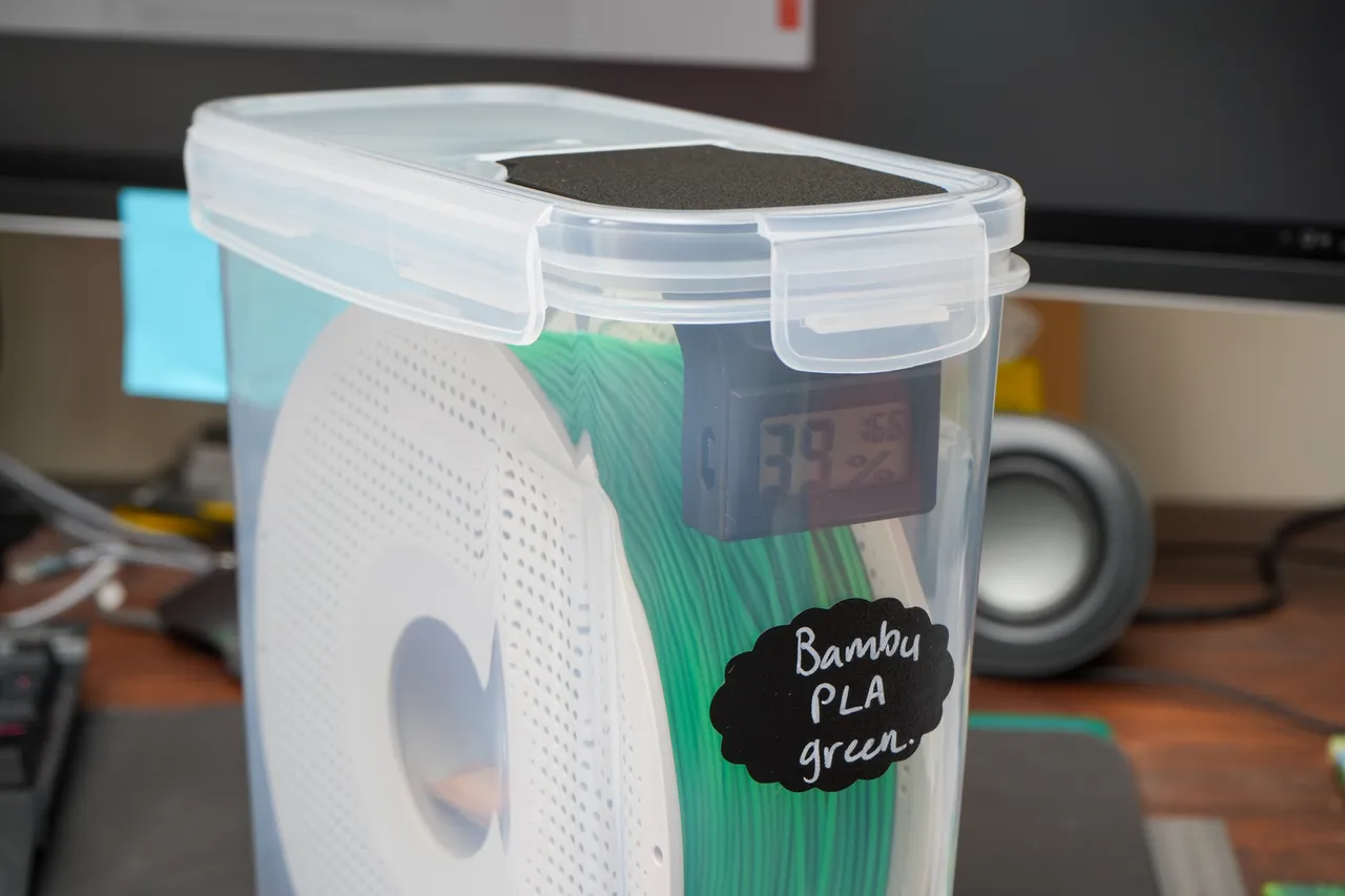 Filament Storage Container with Humidity Monitor by Makers Manual ...