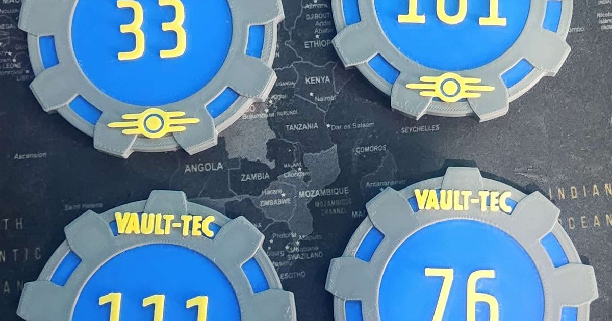 Fallout Vault Door Coaster Set by Jay4733 | Download free STL model ...