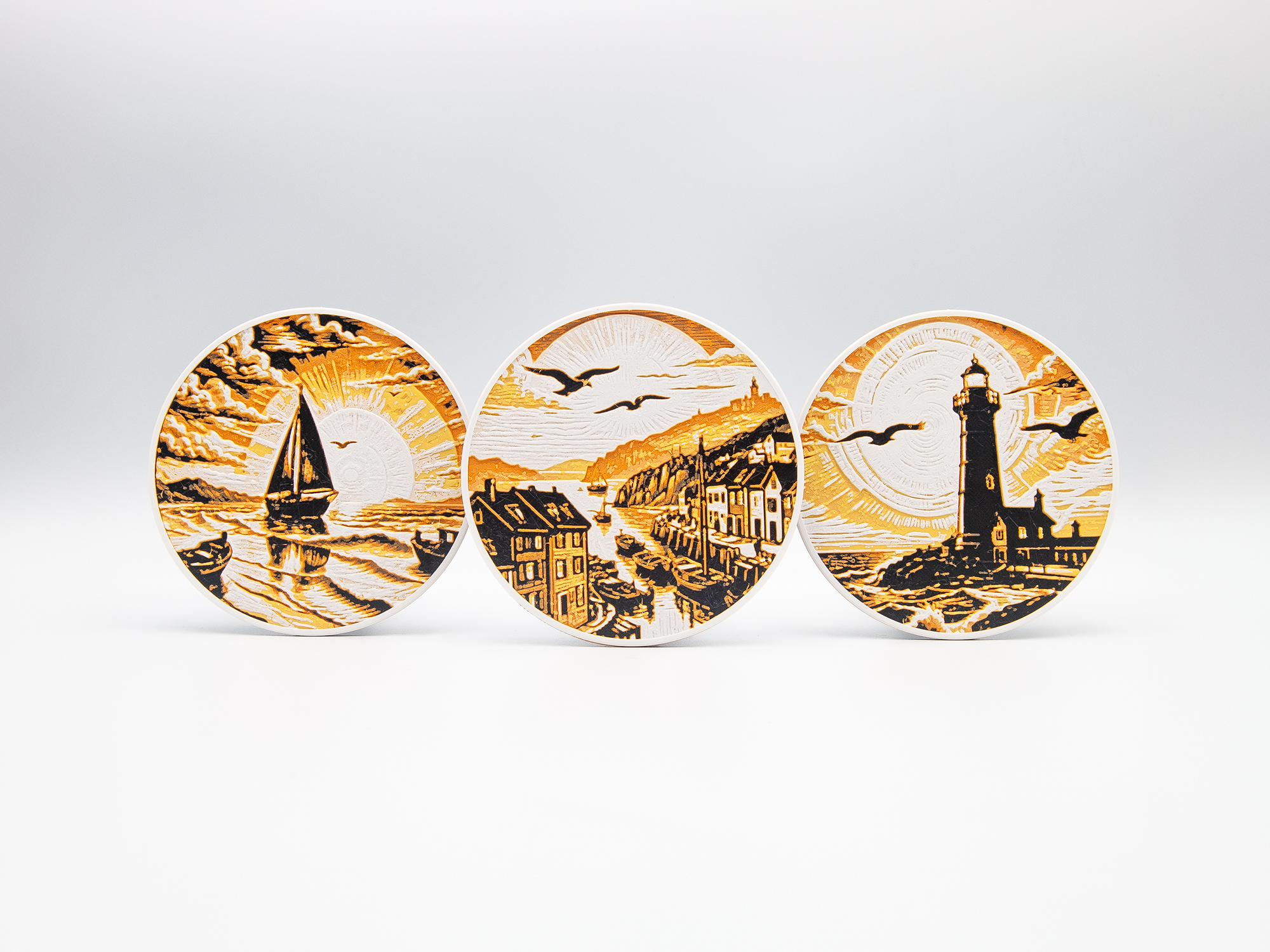 Coastal Village Coasters by Bamingo Design | Printables Store