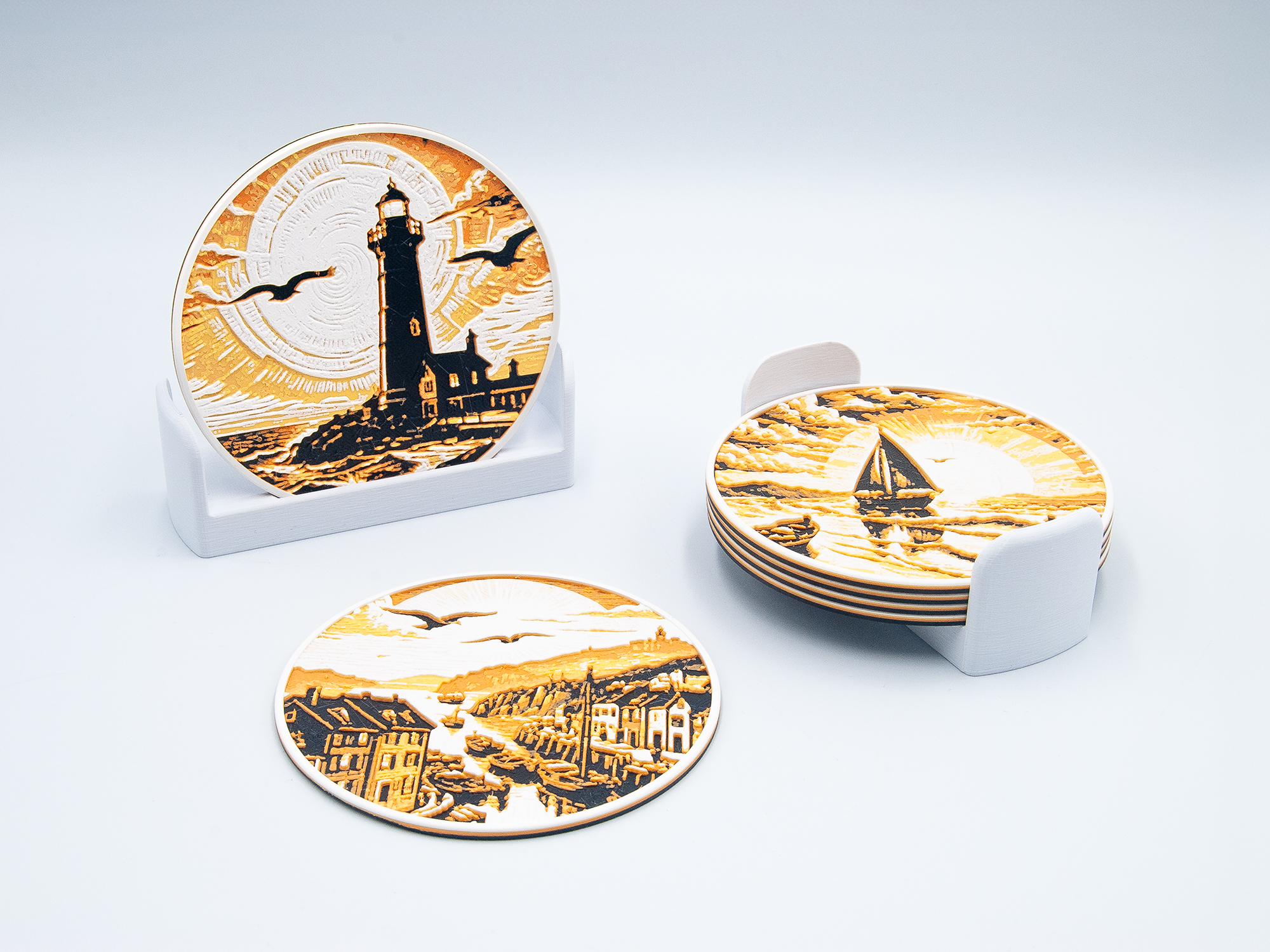 Coastal Village Coasters by Bamingo Design | Printables Store