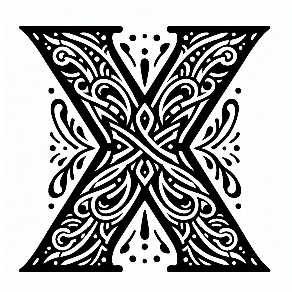 Frottage creation: letter X (version 3) by Nina Máčová | Download free ...