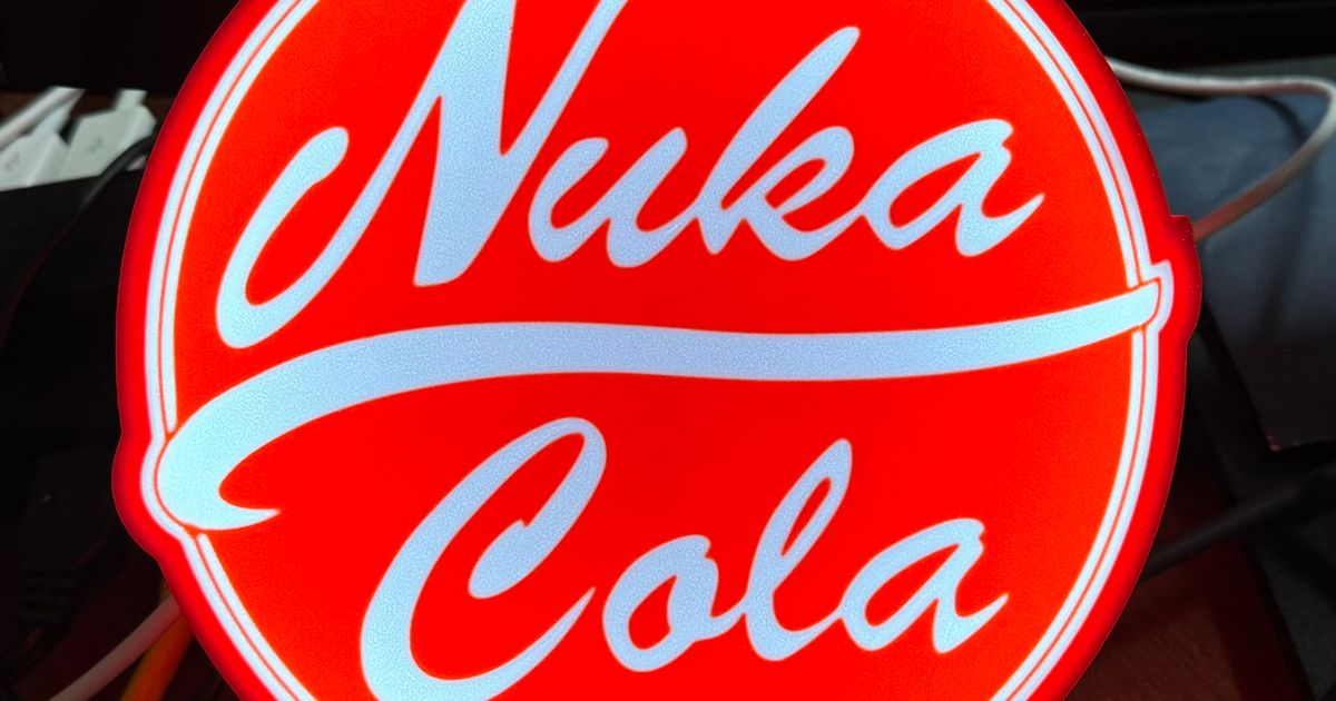 Nuka Cola logo lightbox by NeighborGeek | Download free STL model ...