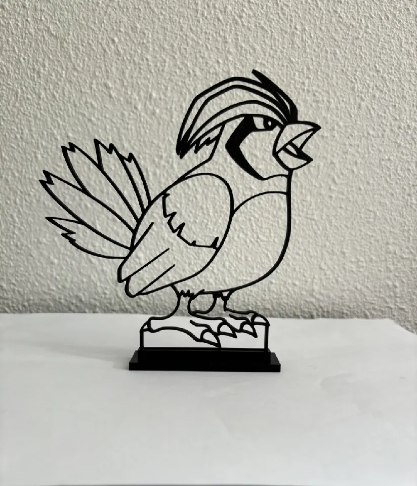 Pidgeotto Pokemon line art by 3DPrintastica | Download free STL model ...