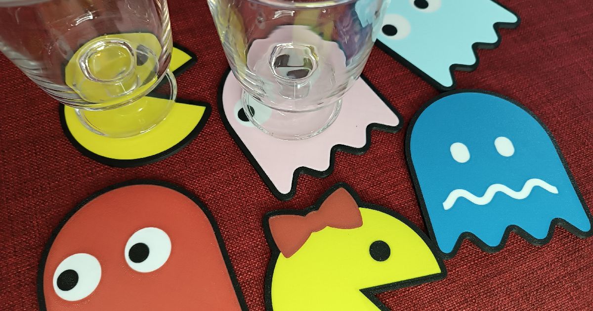 COASTER PACMAN SET (6PC) DIFFERENT COLORS by Valeria Momo | Download ...