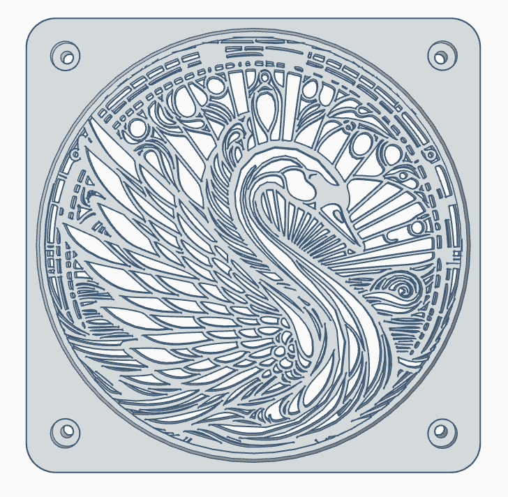 Fan cover: Swan (140 mm) by Nina Máčová | Download free STL model ...