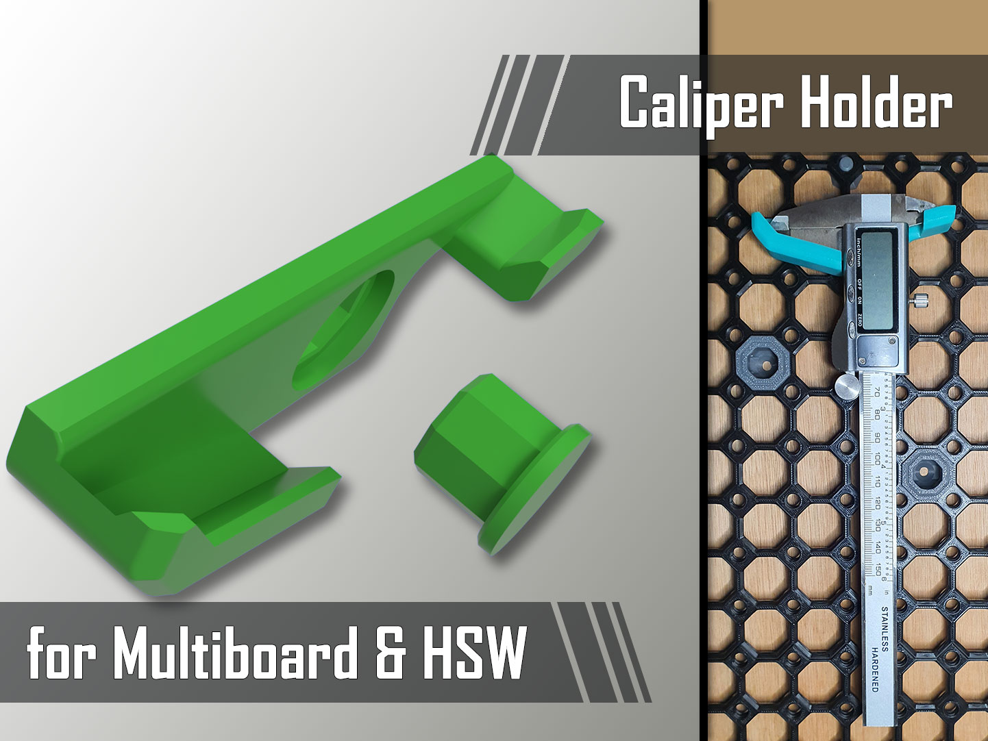 Caliper Holder for Multiboard and Honeycomb Storage Wall (HSW) by Warlogh | Download free STL ...