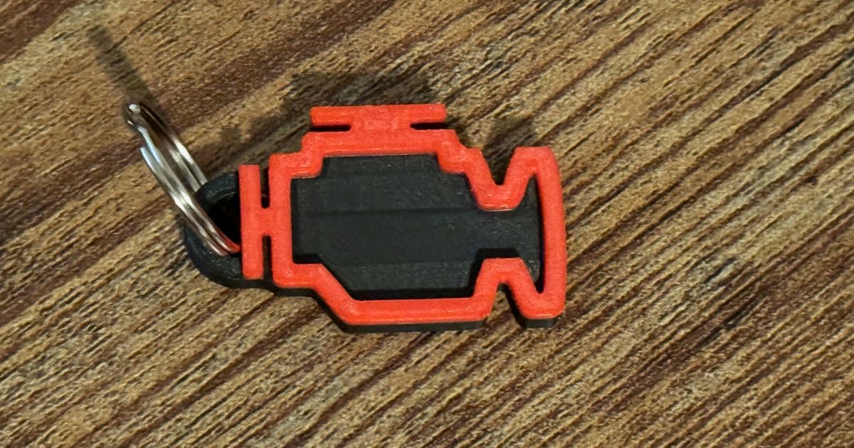 Check Engine Keychain by Biffiest3D | Download free STL model ...