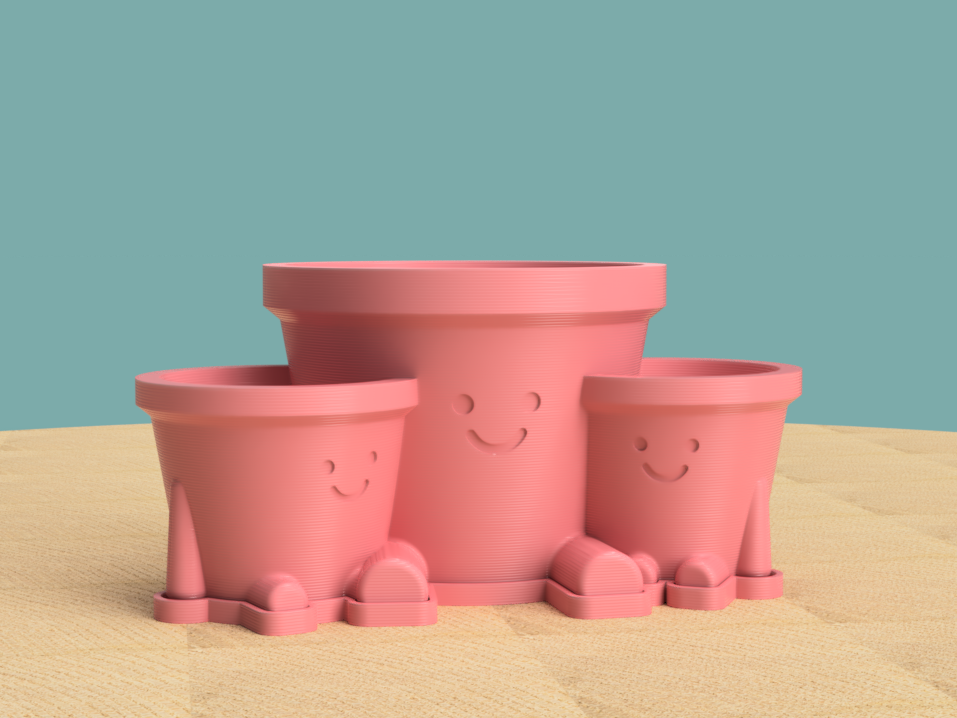 Parent and Child(ren) Plant Pot by KAKI.3D | Download free STL model ...