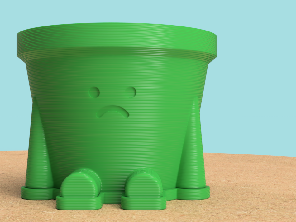 Sad Guy Plant Pot by KAKI.3D | Download free STL model | Printables.com