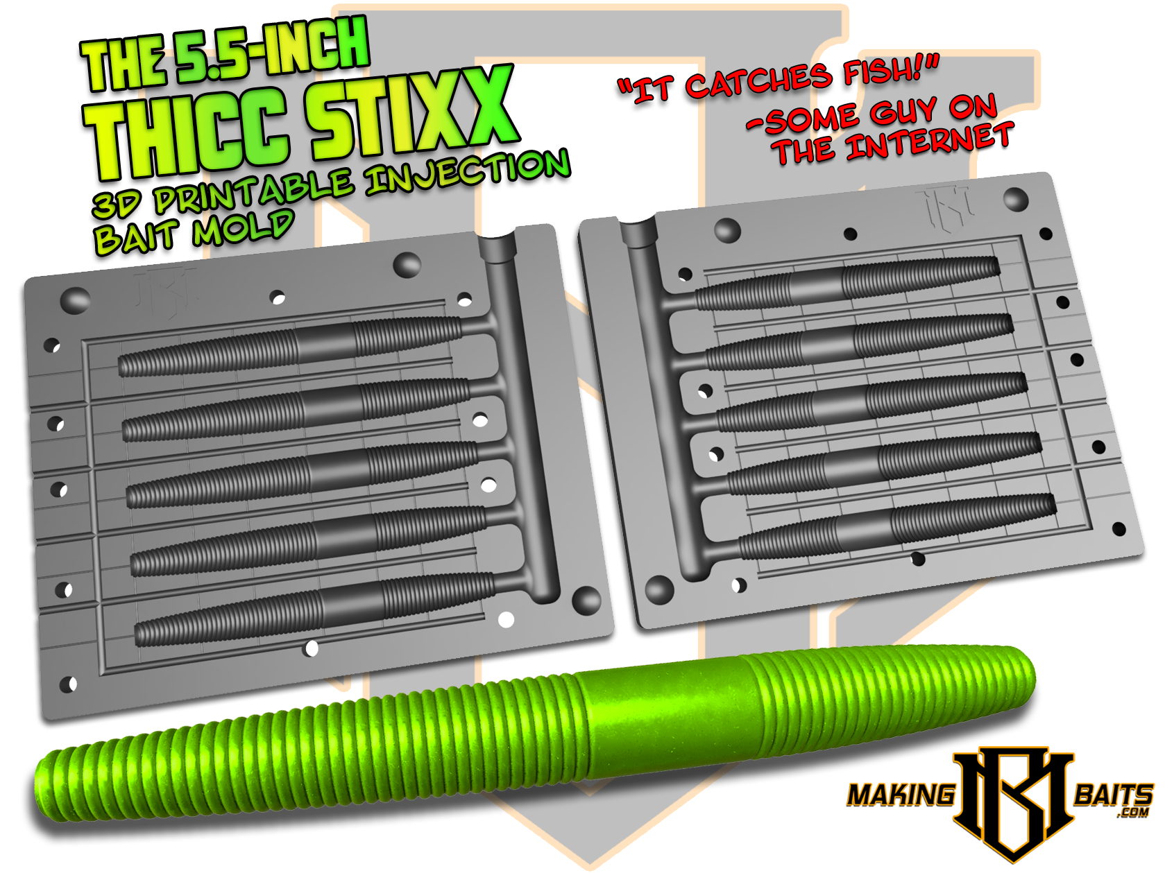 The 5.5-inch Thicc Stixx 3D Printable Injection Mold by ...