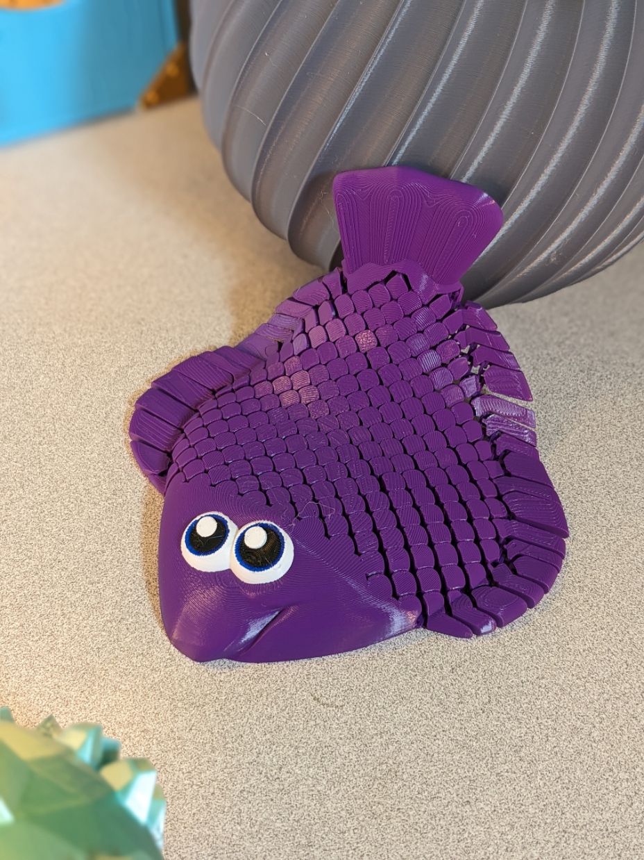 Floppy Flounder - Articulated Flexi Fish by Bearded Printer | Download ...