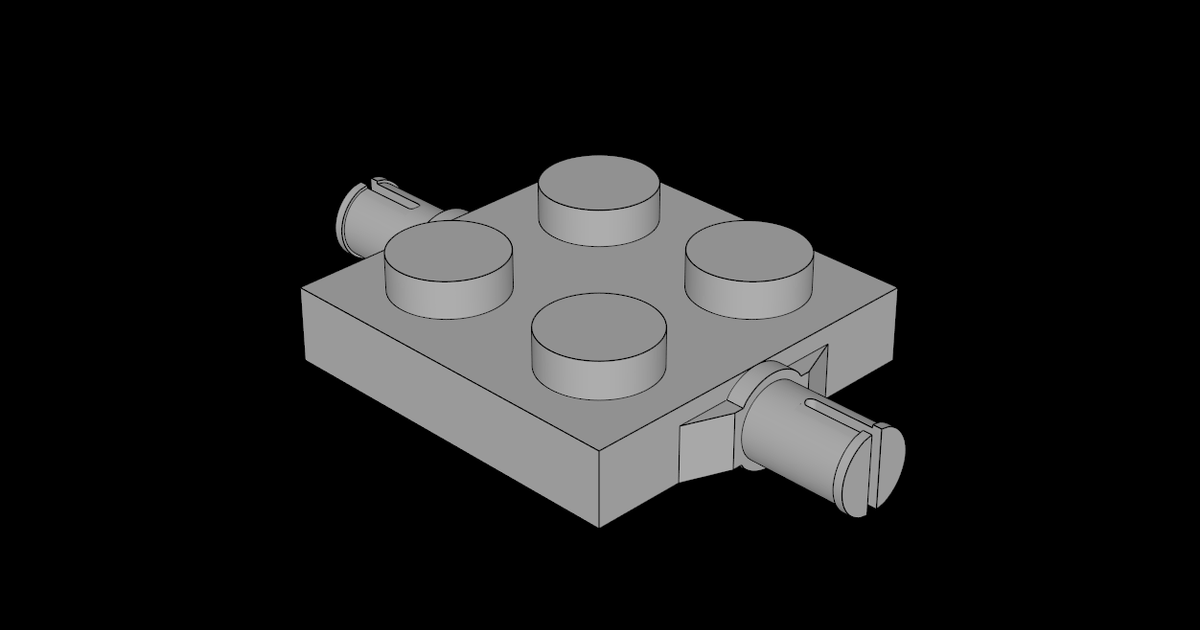 Lego Compatible (4600.dat) Plate 2 x 2 with 2 Wheel Pins por thall72 ...